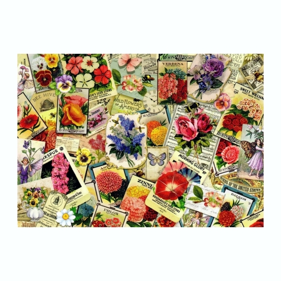 Sure Lox | Games | New Sure Lox Vintage Garden Seeds Cool Collages Jigsaw Puzzle Collection 00pc ...